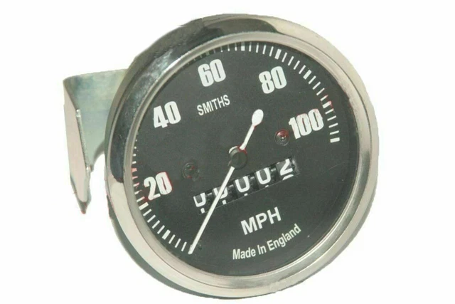RIPRODUZIONE SMITHS TACHIMETRO Speedo 100 Mph Per Reale Enfield Norton ...