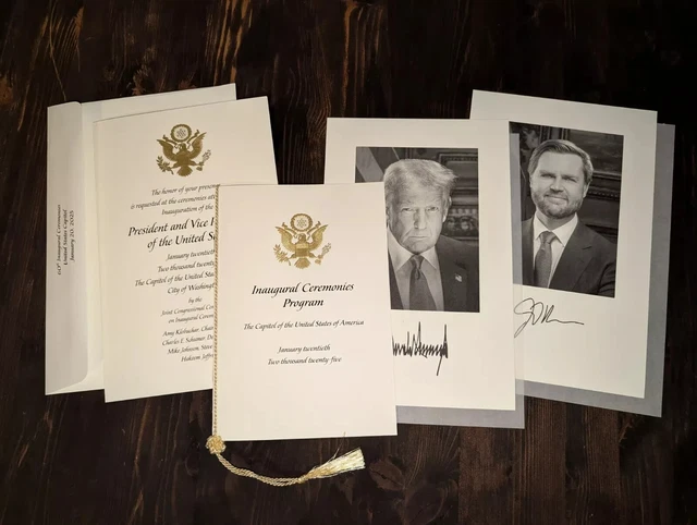 2025 DONALD TRUMP Vance Inauguration Invitation Program Picture Map ...