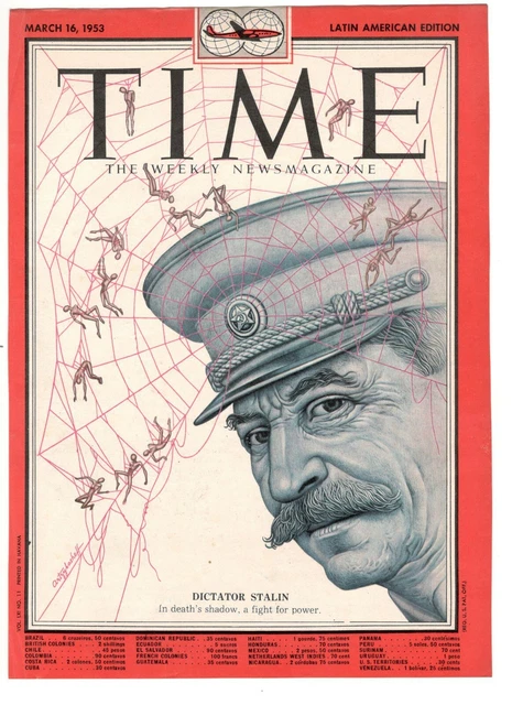 1953 TIME RUSSIE Dictator Iosif Stalin Mort Solo Cover D'Origine ...