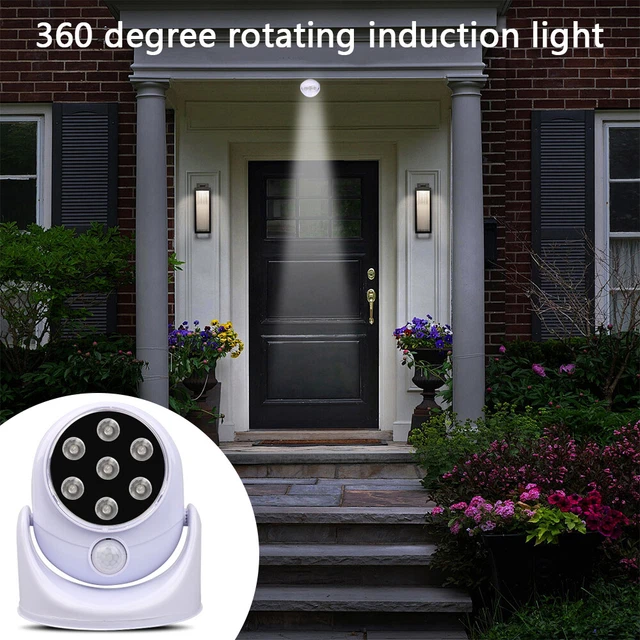 360° BATTERY POWER Motion Sensor Security PIR LED Light Garden Outdoor ...