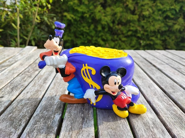 VINTAGE DISNEY GOOFY + MICKY MONEY BAG PVC 1980'S 20x15CM MFG £43.77 ...