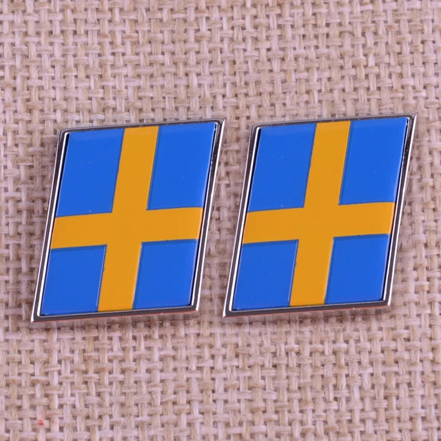2X SWEDEN FLAG Emblem Badge Sticker Fit for Volvo V60 C40 S60 XC60 S90 ...