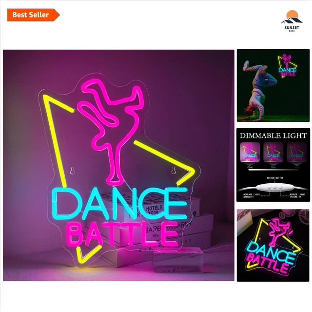 DANCE NEON SIGN LED Dimmable Light up Sign for Home Bar Party Wedding £ ...