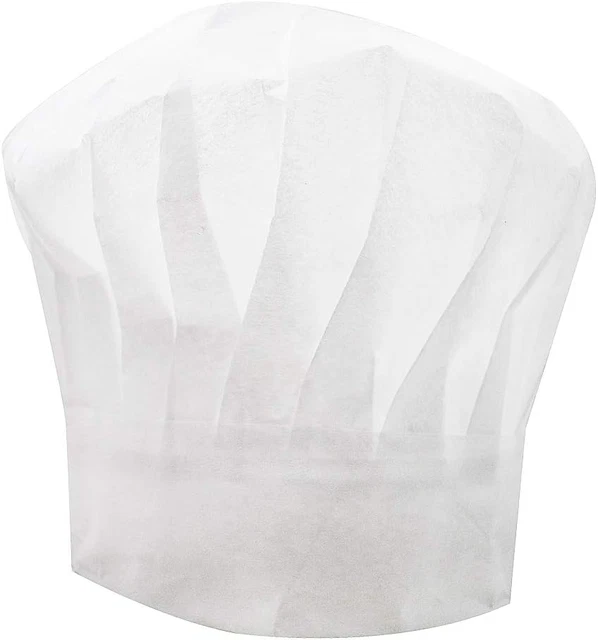 CHEF HAT PROFESSIONAL Disposable White Paper Cooker Chef'S 11.5 Inch ...