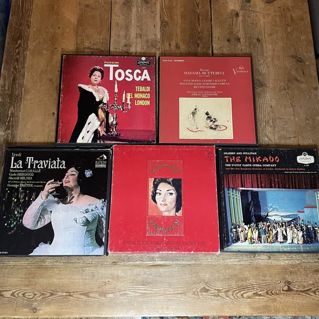 VTG 5 OPERA Vinyls The Mikado Callas Carmen La Traviata Tosca Madame ...