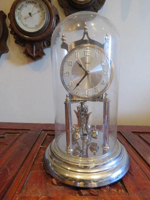 ANNIVERSARY CLOCK DOME clock with glass Dome silver face Spares Repair ...