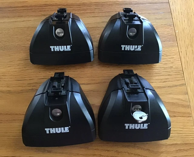 THULE 753 RAPID System Foot Pack x4 with key good condition-Pls Read ...