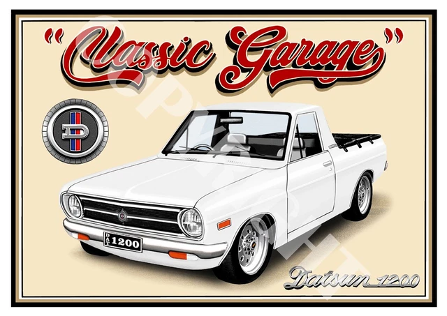 NEW CLASSIC GARAGE Datsun 1200 Ute tin metal sign $66.00 - PicClick AU