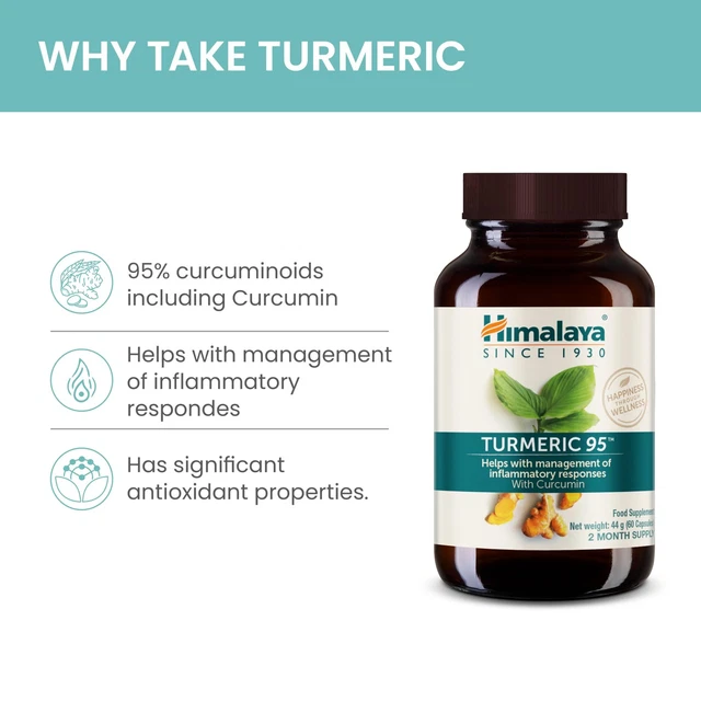 HIMALAYA TURMERIC 95 Curcumin Capsules 600mg Immune Support Antioxidant ...
