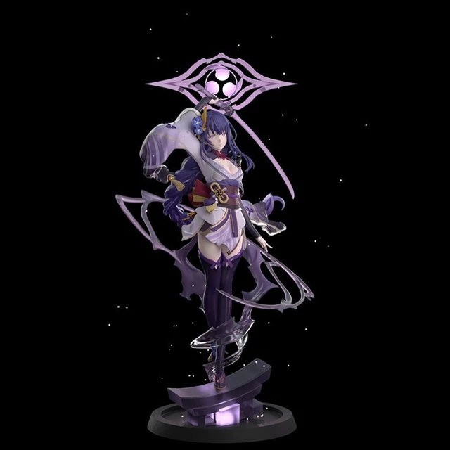 GENSHIN IMPACT BEELZEBUL Raiden Shogun GK PVC Figure LED Light Statue ...