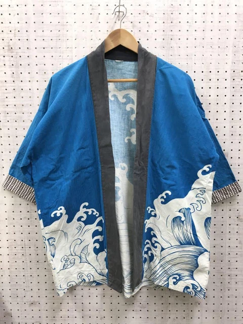 RETRO JAPANESE CULTURE Wave Pattern Happi Japanese Clothing £40.72 ...
