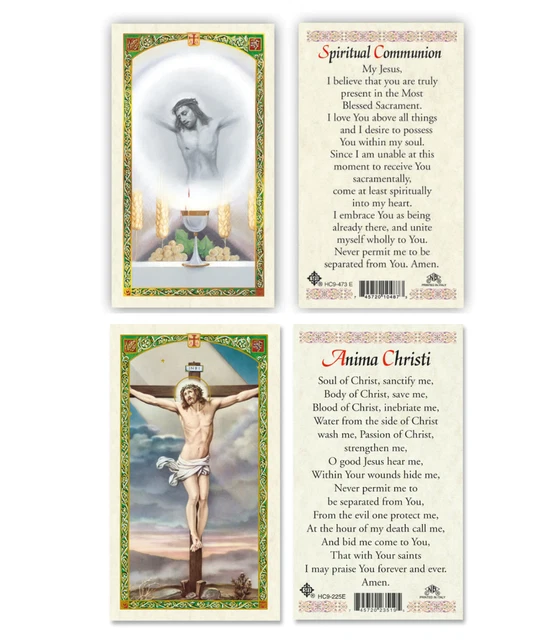 LAMINATED SPIRITUAL COMMUNION Prayer St. Alphonsus Holy Prayer Card ...