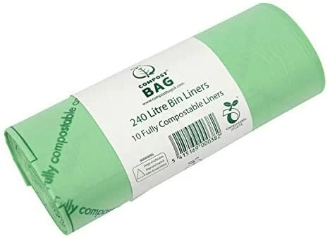 ALL-GREEN 240 LITRE Biobag Compostable Wheelie Bin Liners with 10 Bags ...