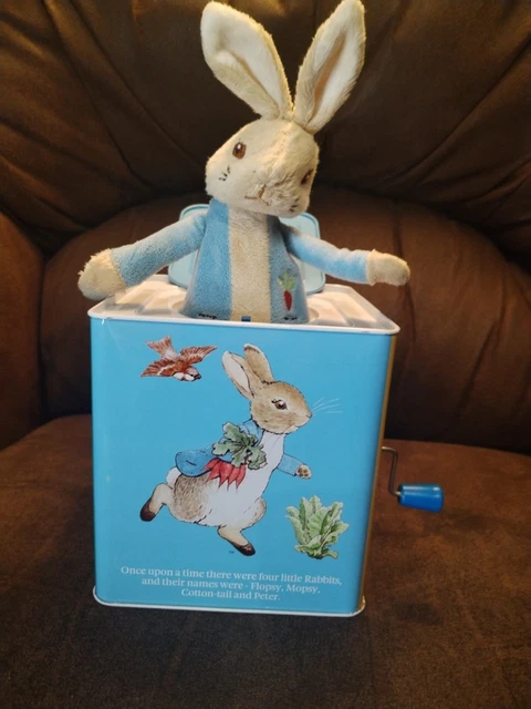 PETER RABBIT JACK In A Box Beatrix Potter Musical Toy Excellent ...