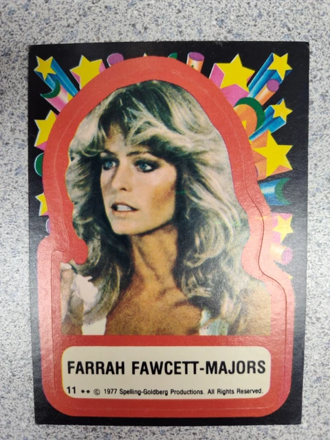 1977 TOPPS #11 Charlie's Angels Series 1 carte autocollant « Farrah Fawcett Majors » EUR 3,67 ...