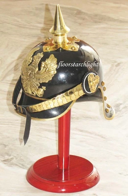 PICKELHAUBE PRUSSIAN HELMET Wwi German Brass Accents Imperial Officer ...
