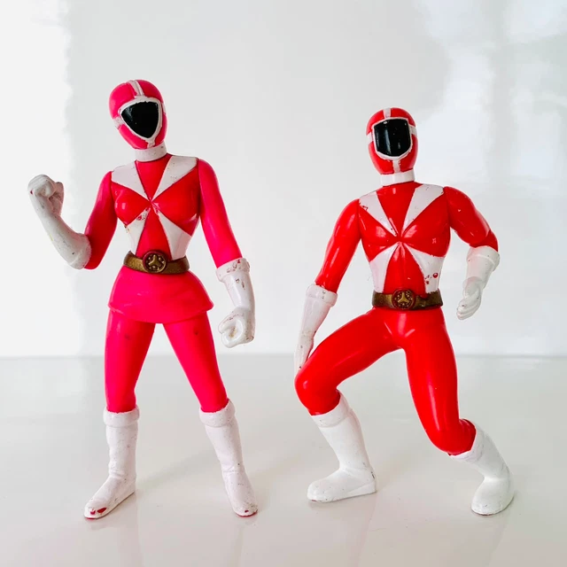 MCDONALDS POWER RANGER Lightspeed Rescue 4'' - Red Pink Rangers - By ...