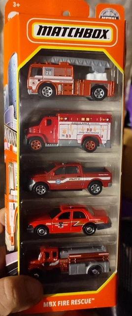 MATCHBOX MBX FIRE Rescue Set Of 5 Car Gift Pack Collectable Fire Engine ...