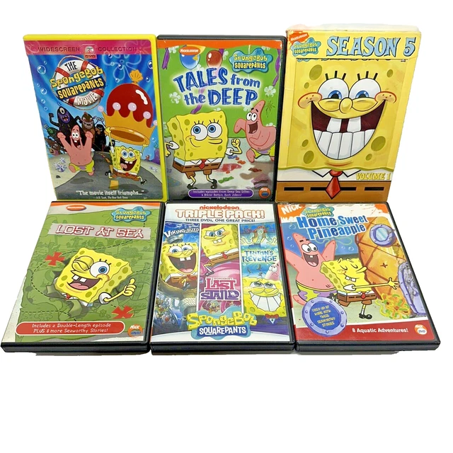SPONGEBOB SQUAREPANTS DVD Lot w/ Season 5 Vol.1 Nickelodeon family ...