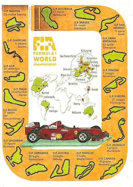 AUTO_CORSA : IL CALENDARIO_FORMULA 1 MONDIALE 2000_Tiratura 300 ...