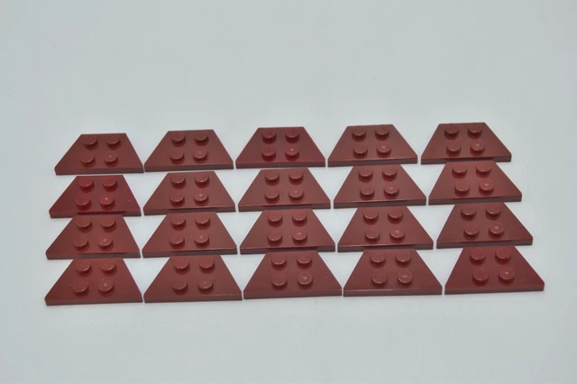 LEGO 20 X Flügelplatte Angled Trapeze Dark Red Wedge Plate 2x4 51739 $5 ...