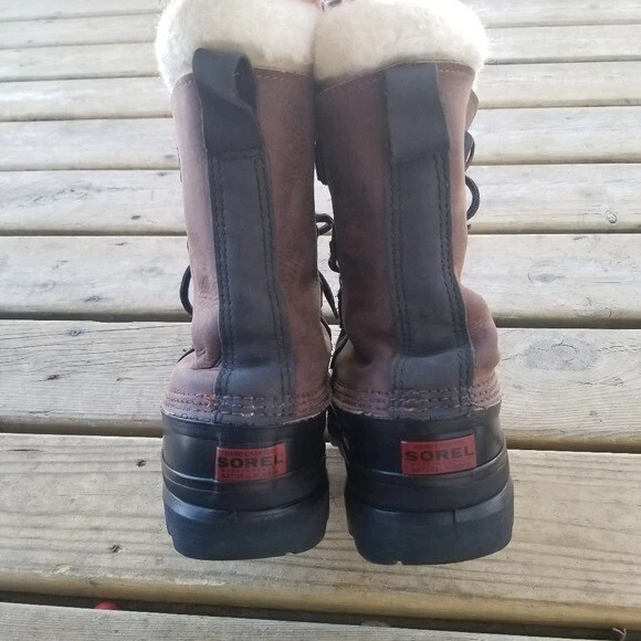 VINTAGE SOREL KAUFMAN Bighorn Leather Winter Snow Duck Boots Made In ...