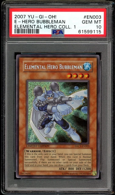 ELEMENTAL HERO BUBBLEMAN EHC1-EN003 Yugioh Card - PSA 10 - 61599115 EUR ...