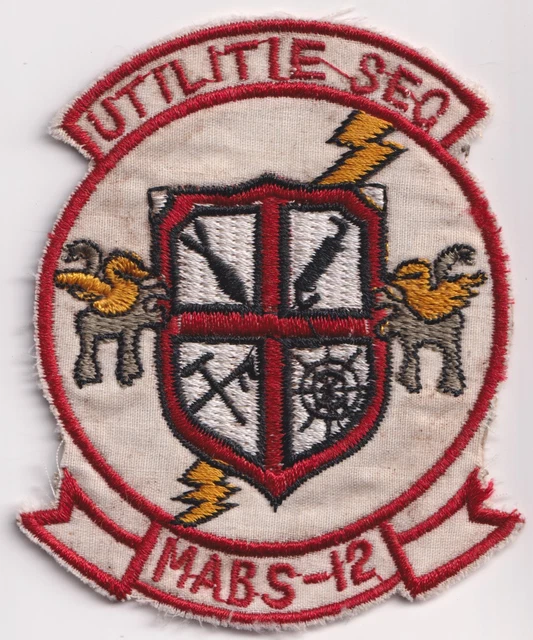 VIETNAM WAR USMC MABS-12 Utility Section Patch Original Marine Air Base ...