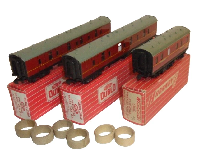 HORNBY DUBLO 4075 4076 Passenger Brake Vans Parcels Train Exc Boxed X 3 ...