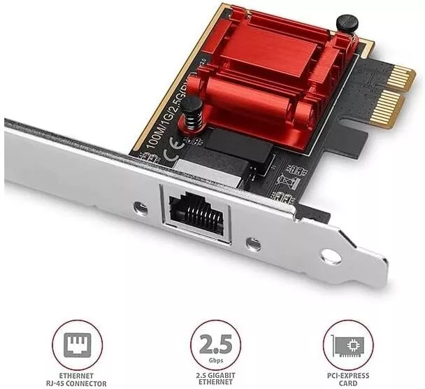 RJ45 PORT LAN PCIe Network Adapter RTL8125 Gigabit Ethernet 2.5Gbps ...