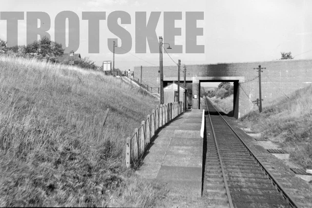 LARGER NEGATIVE BR British Railways Scene View Chevening Halt Station ...