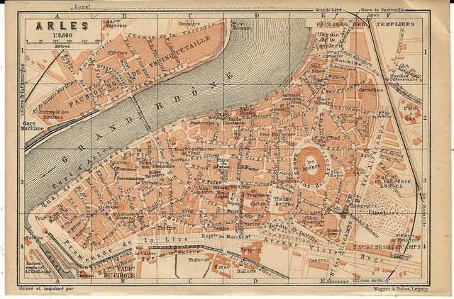 ANTIQUE ARLES CITY Plant 1913 Old Antique Map £14.81 - PicClick UK
