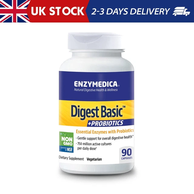 ENZYMEDICA - DIGEST Basic + Probiotics (90 Capsules) | Digestive ...