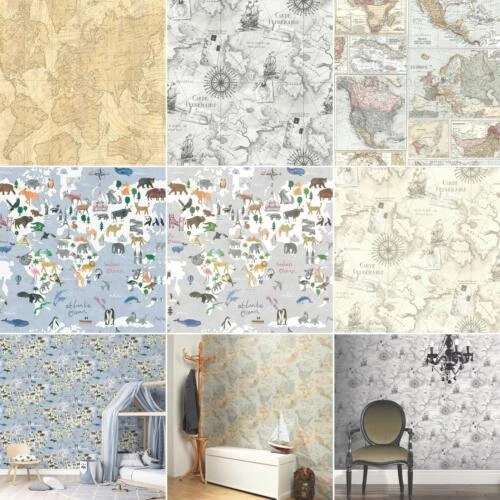 CARTES PAPIER PEINT - Monde Vintage Parchemin Animal Cartes Haut ...