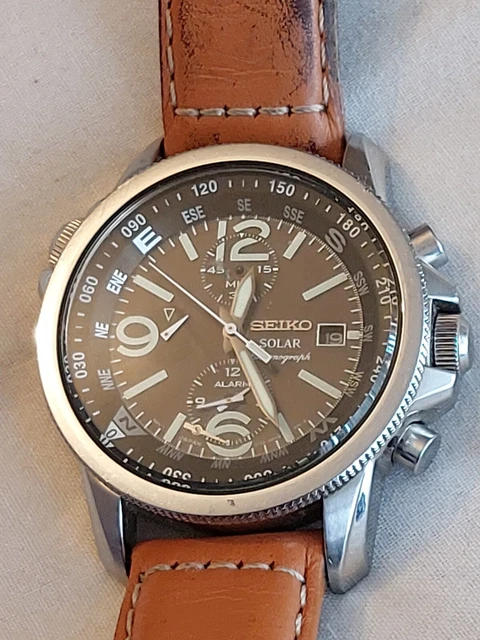 VINTAGE JAPAN MEN'S Seiko Solar Chronograph Field Watch V172-0AG0 £99. ...