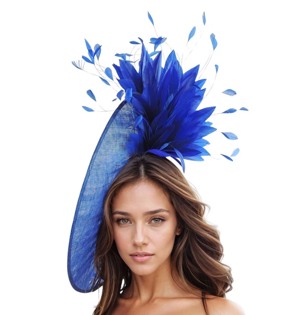 ROYAL BLUE DERBY Hat,Cobalt Kentucky Derby Fascinator,Sapphire Ascot ...