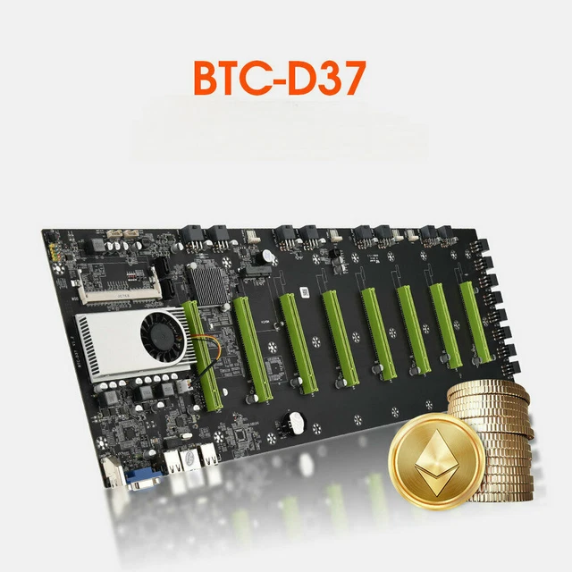 8-GPU MINING MOTHERBOARD + CPU Set Riserless Low Power 8 x PCI Express BTC-D37 £99.99 - PicClick UK