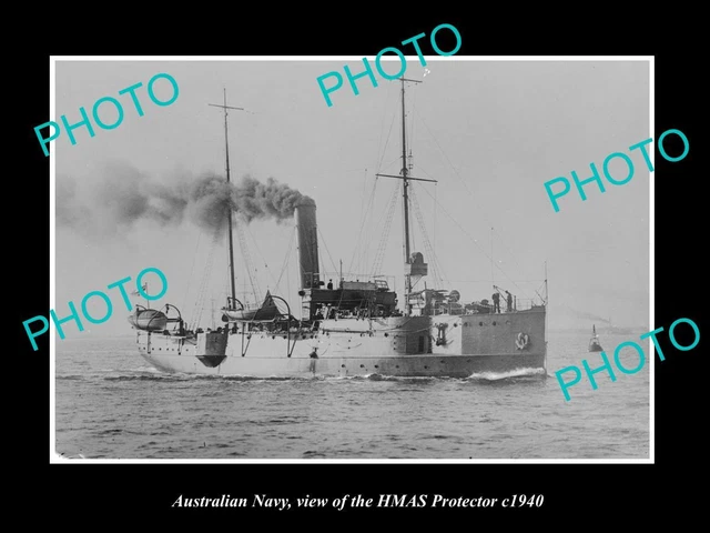 OLD LARGE HISTORIC PHOTO OF AUSTRALIAN NAVY SHIP HMAS PROTECTOR c1940 ...