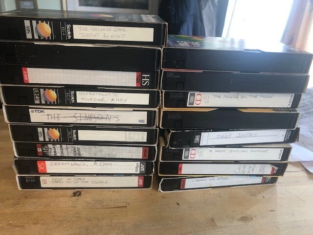 JOB LOT BUNDLE of 17 used VHS tapes (1) - Mainly Films but also adverts ...