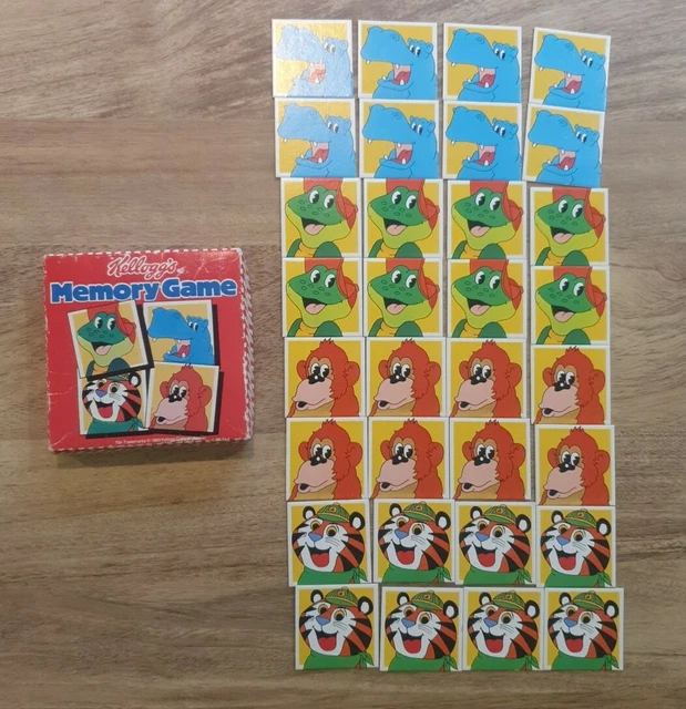 KELLOGG'S MEMORY GAME 1983 32 cards complete good condition ...