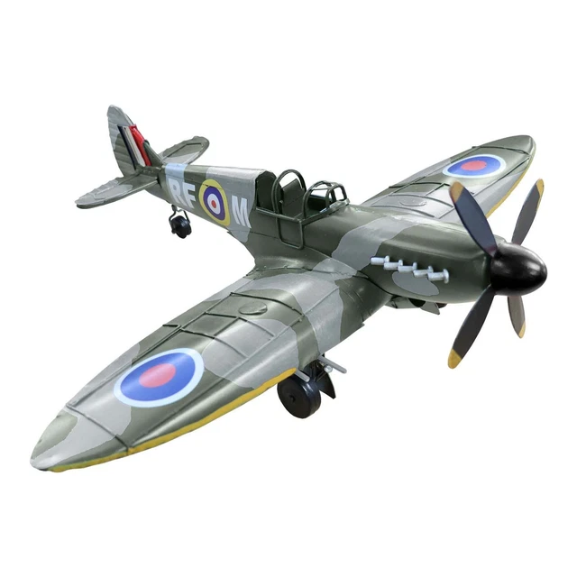 LARGE TIN METAL Model World War 2 Spitfire Hurricane Plane RAF Fighter ...