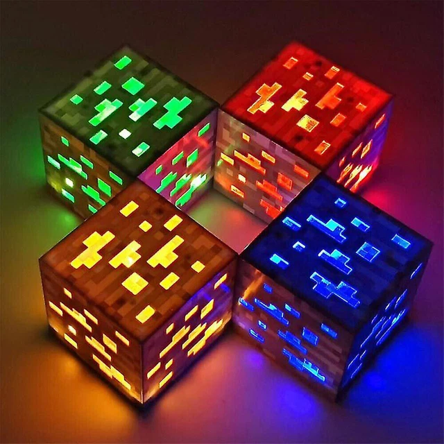 MINECRAFT NIGHT LIGHTS Game Peripheral Rechargeable Flashlight Miners ...