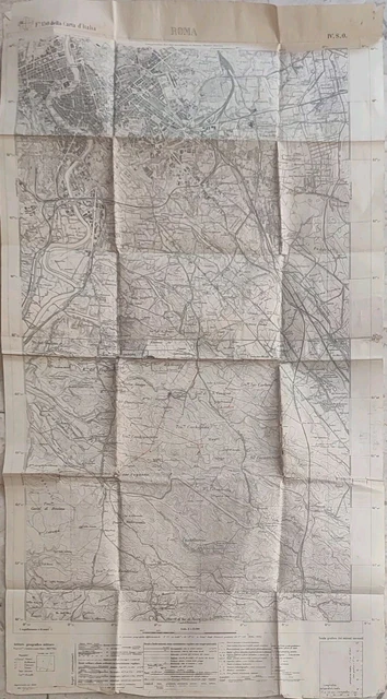 MAPPA CARTINA GEOGRAFICA Roma 1925 Istituto geografico Militare EUR 29 ...