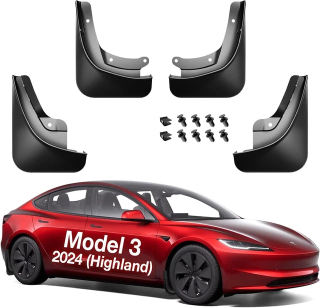 2024-2026 TESLA MODEL 3 Mud Flaps Splash Guards Fenders No Drilling No ...