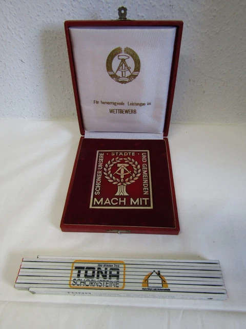 DDR PLAKETTE MACH MIT Schöner unsere Städte und Gemeinden Wettbewerb ...