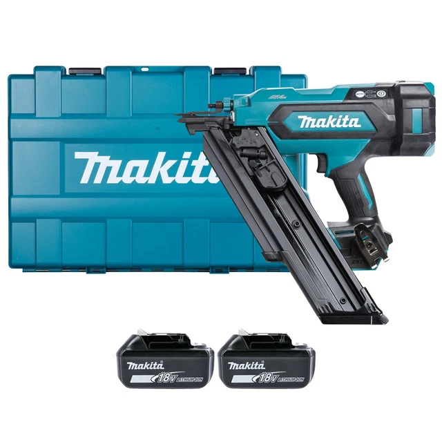 MAKITA DBN900ZK 18V LXT Cordless Brushless Framing Nailer With 2 x 5Ah ...