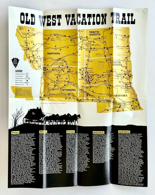 1970S OLD WEST Trail Vintage Travel Brochure Western States Dakota ...
