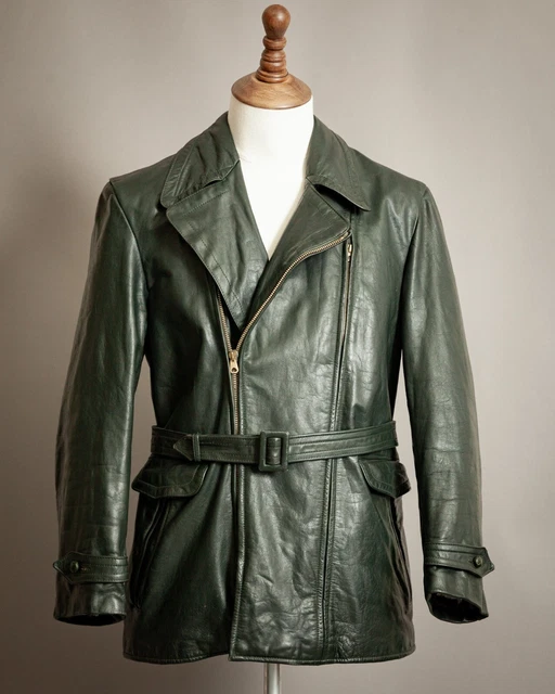 VINTAGE 1940S GERMAN Motorcycle Jacket Horsehide Leather Dispatch Rider ...