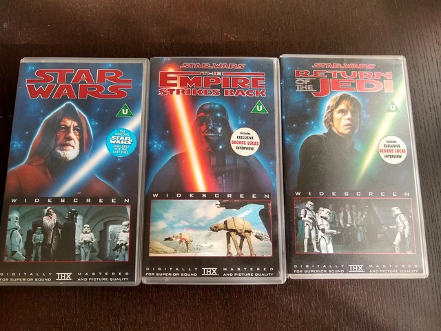 STAR WARS TRILOGY VHS Boxset Widescreen Digitally Mastered THX with Toy ...