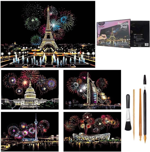 SCRATCH ART FOR Adults Kids,Engraving Art Etch Art Scraper Foil Art ...